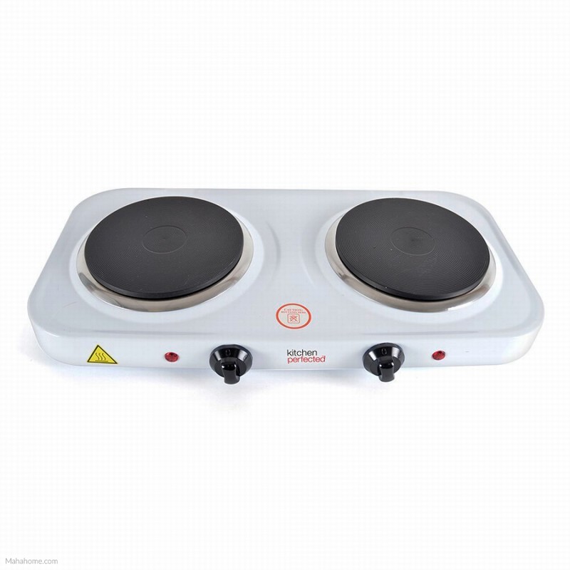 Kitchen Perfected Double Hot Plate Polished Steel - Fhstores