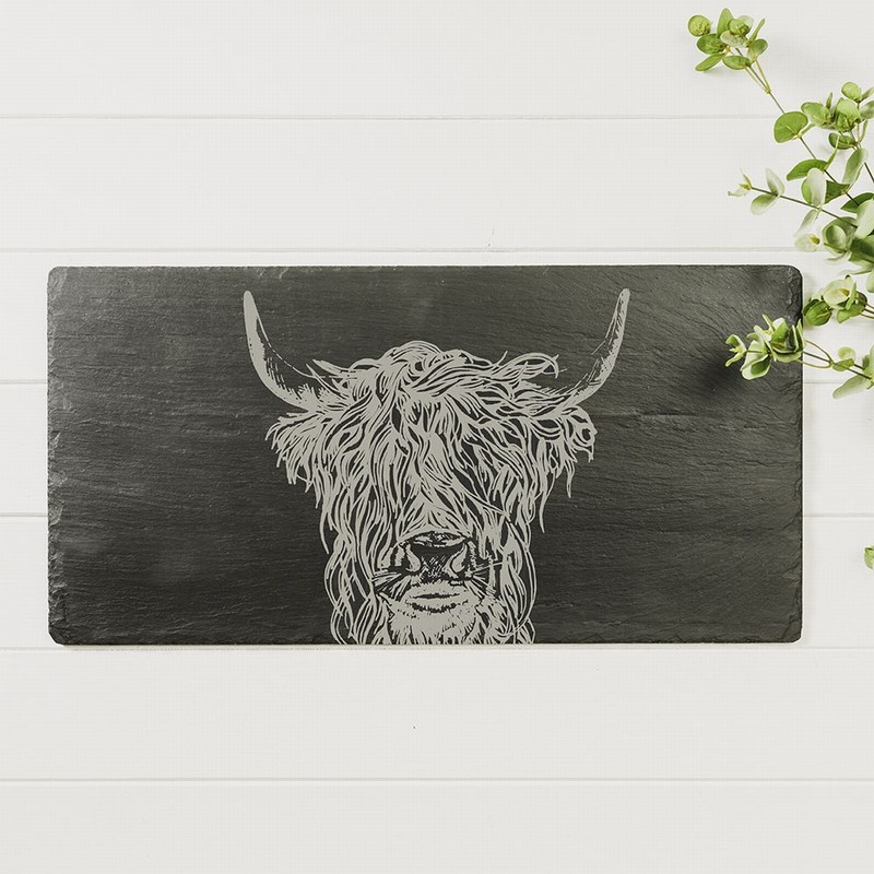 Highland Cow Slate Table Runner - Fhstores